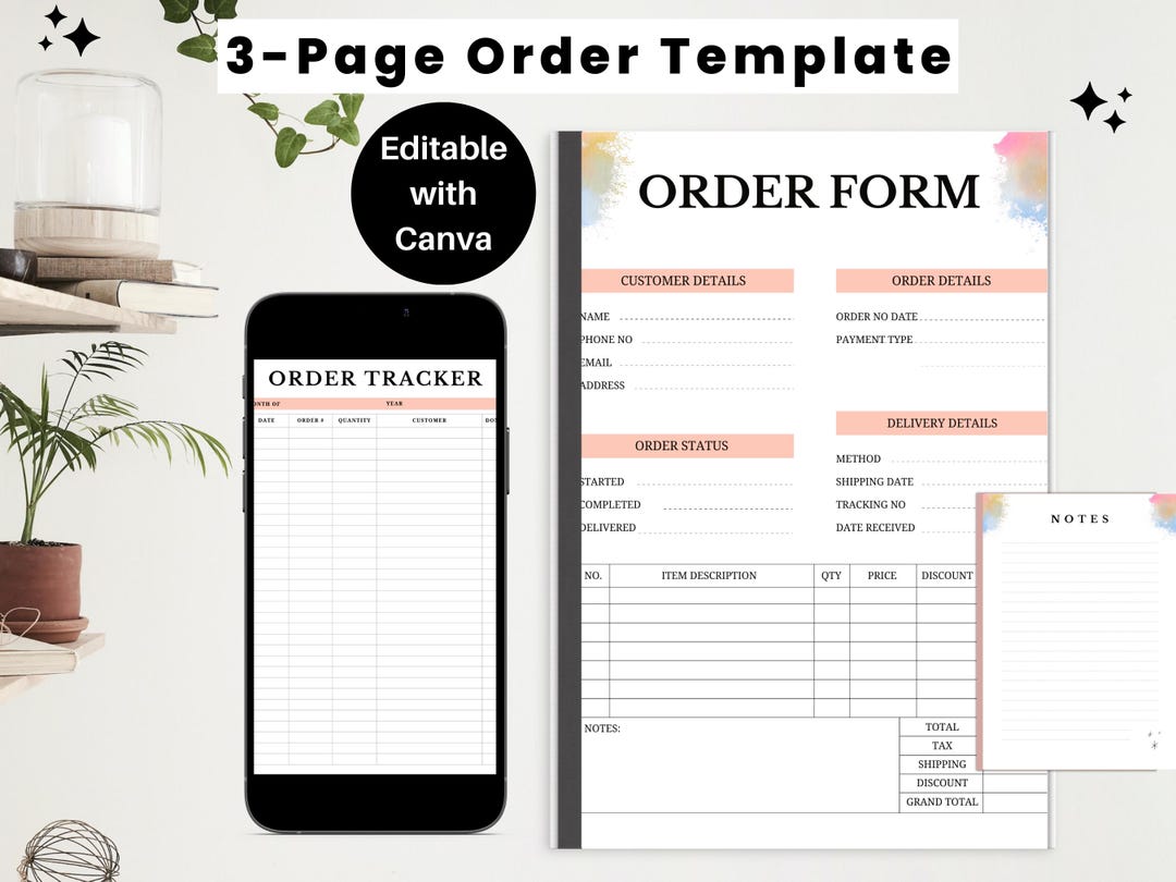 Order Forms Bundle, Printable Small Business Forms, Templates ...