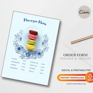 Menu Order Form and Invoice Templates, Printable Small Business Forms ...