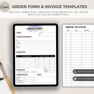 Order Tracker and Invoice Templates, Printable Small Business Forms ...