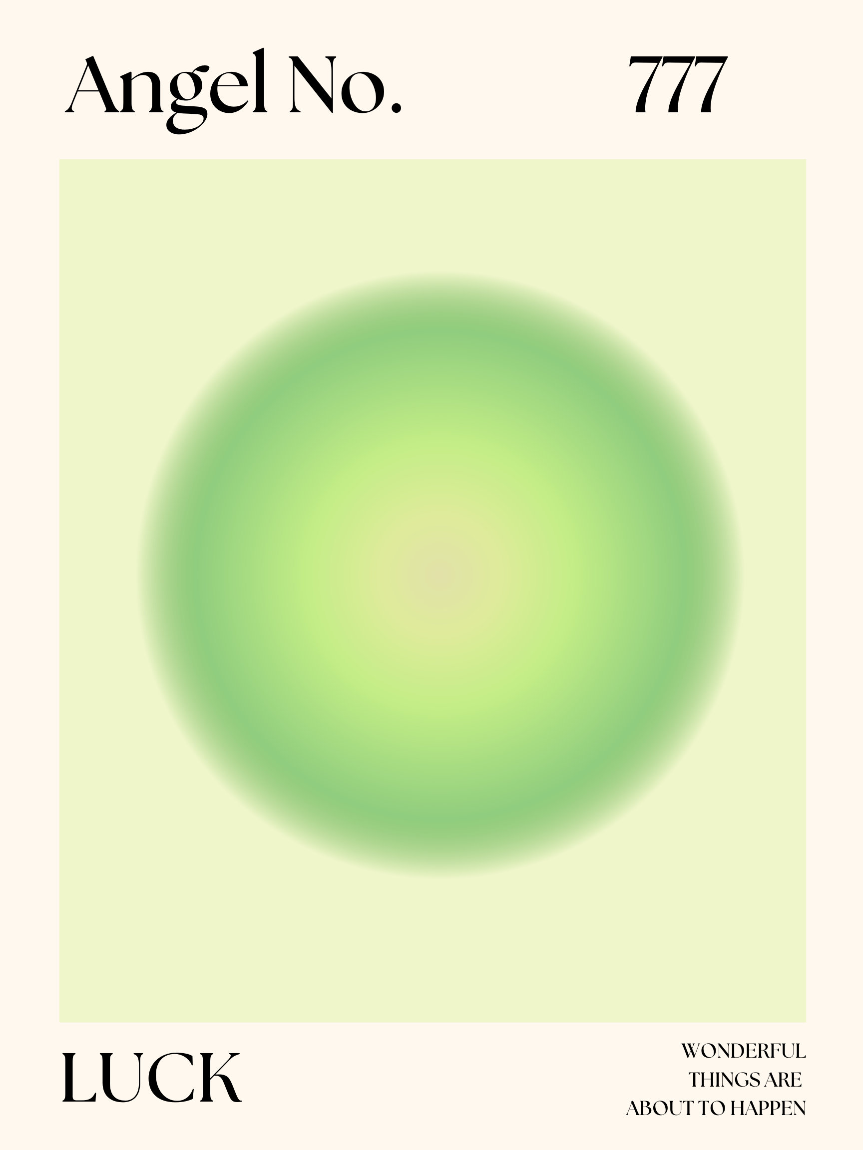 Aura Poster Print Angel Number Poster Number 777 Luck Green Aesthetic ...