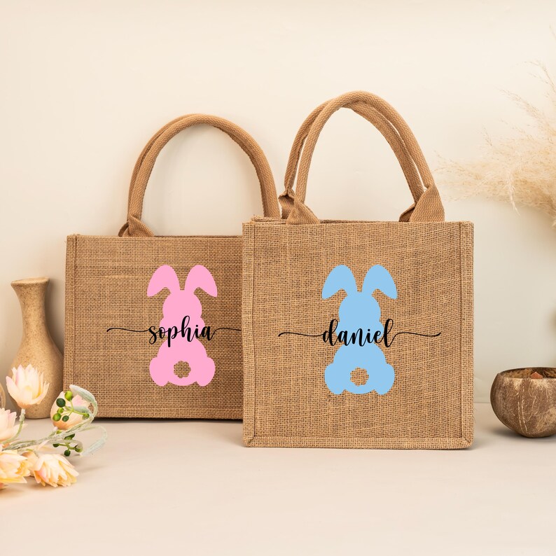 Custom Easter Basket Bag With Bunny,easter Basket Gift Bag,easter Bag ...