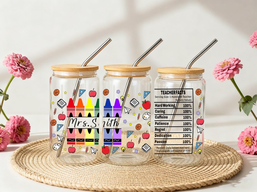 Personalised Teachers Cup With Lid and Straw,teacher Appreciation Gift ...