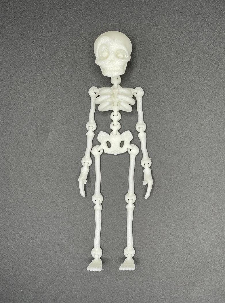 Cute Flexi Print-in-place Skeleton 3D STL - Etsy