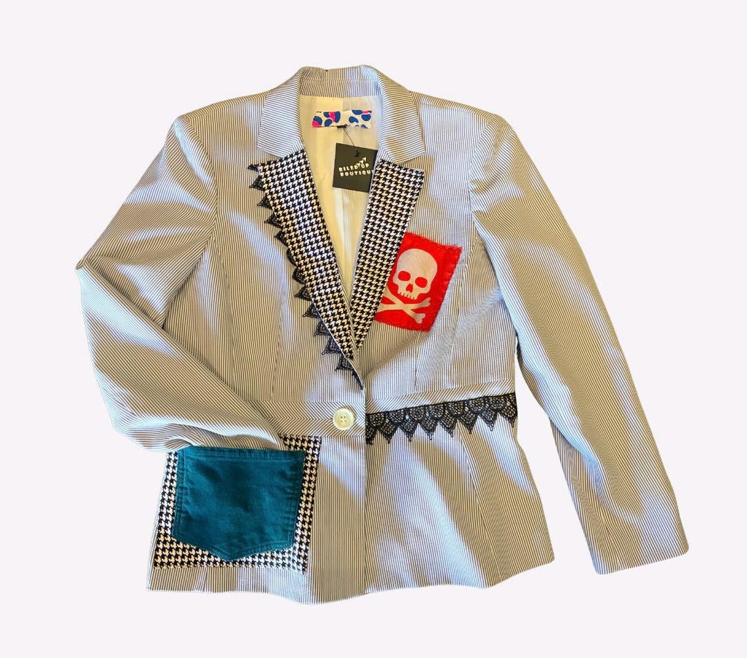Upcycled Punk Patchwork Jacket – Handcrafted Statement Blazer With ...