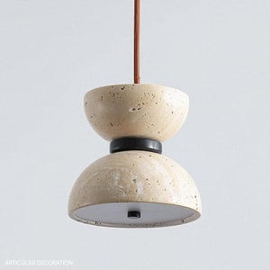 Natural Stone Pendant Lamp, Ceiling Lighting, Art Deco Lighting, Led ...