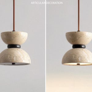 Natural Stone Pendant Lamp, Ceiling Lighting, Art Deco Lighting, Led ...