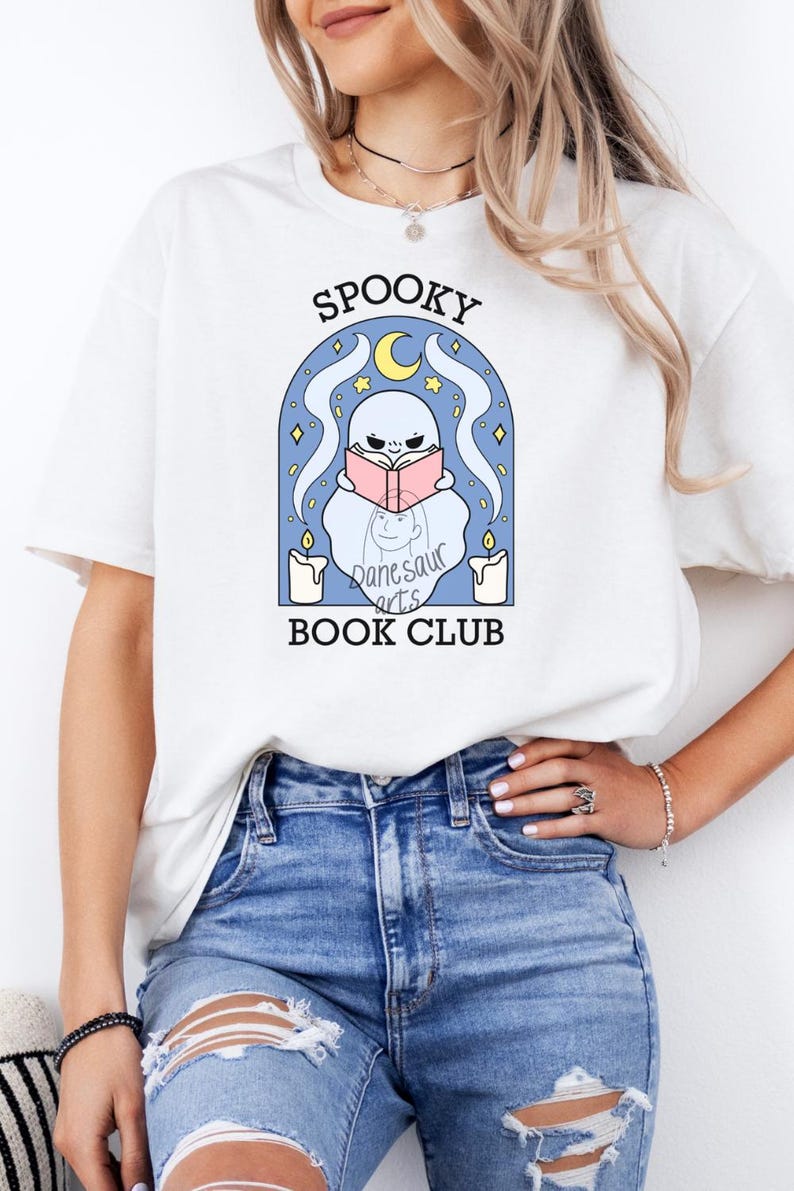 Spooky Book Club SVG Cute Angry Ghost Reading PNG Halloween Ghost ...