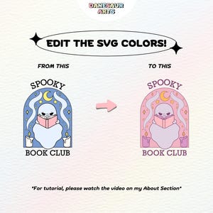 Spooky Book Club SVG Cute Angry Ghost Reading PNG Halloween Ghost ...
