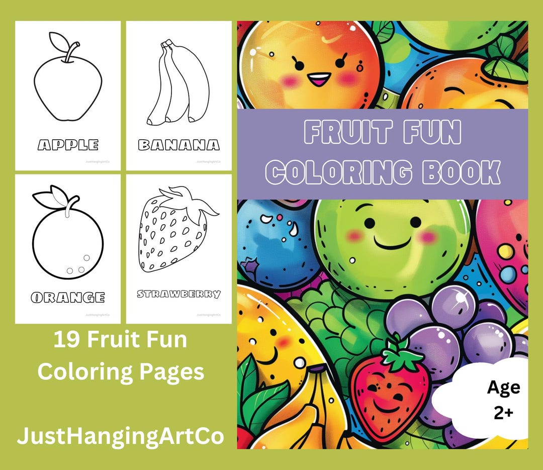 Fruit Fun Learning 19 Coloring Page Kids Above 2 Years Fruit Fun ...