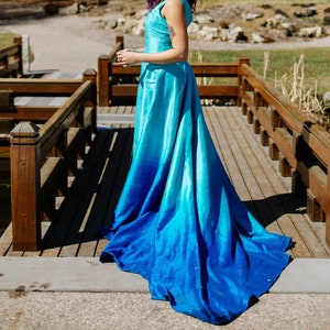 Tropical Sea Gown Beach Wedding Dress Unique Wedding Blue Ombre Wedding ...