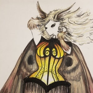 Moth Dress Art Print Gothic Home Decor Goth Fantasy Fashion ...