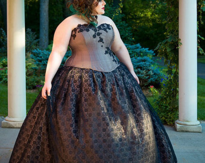 Gothic Wedding Dress Lace Overlay Corset Ballgown Alternative Bride ...
