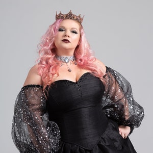 Gothic Black Princess Wedding Dress Fae Queen Mab Plus Size Alternative ...