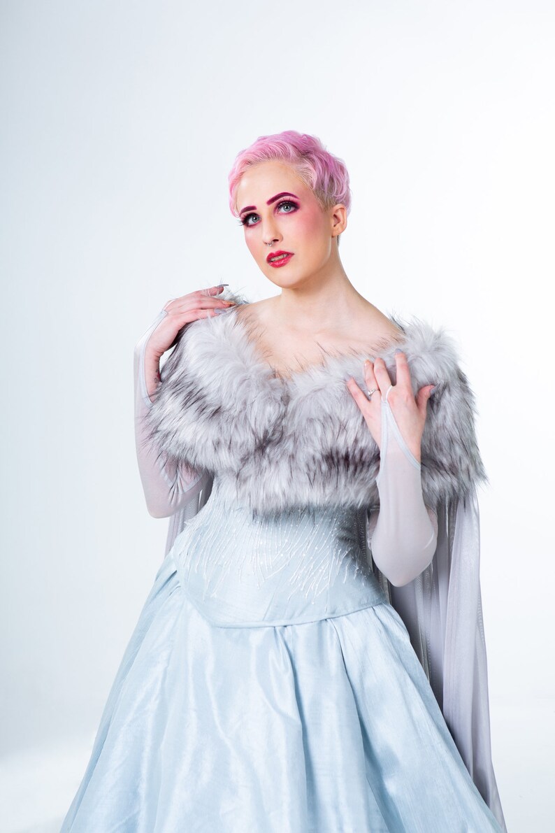 Winter Wedding Ice Viking Cape in Sheer Metallic Mesh With - Etsy