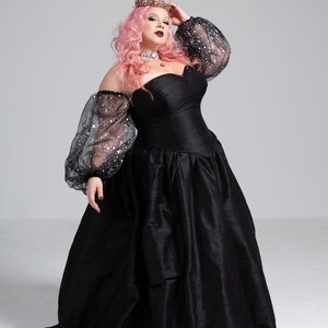 Gothic Black Princess Wedding Dress Fae Queen Mab Plus Size Alternative ...