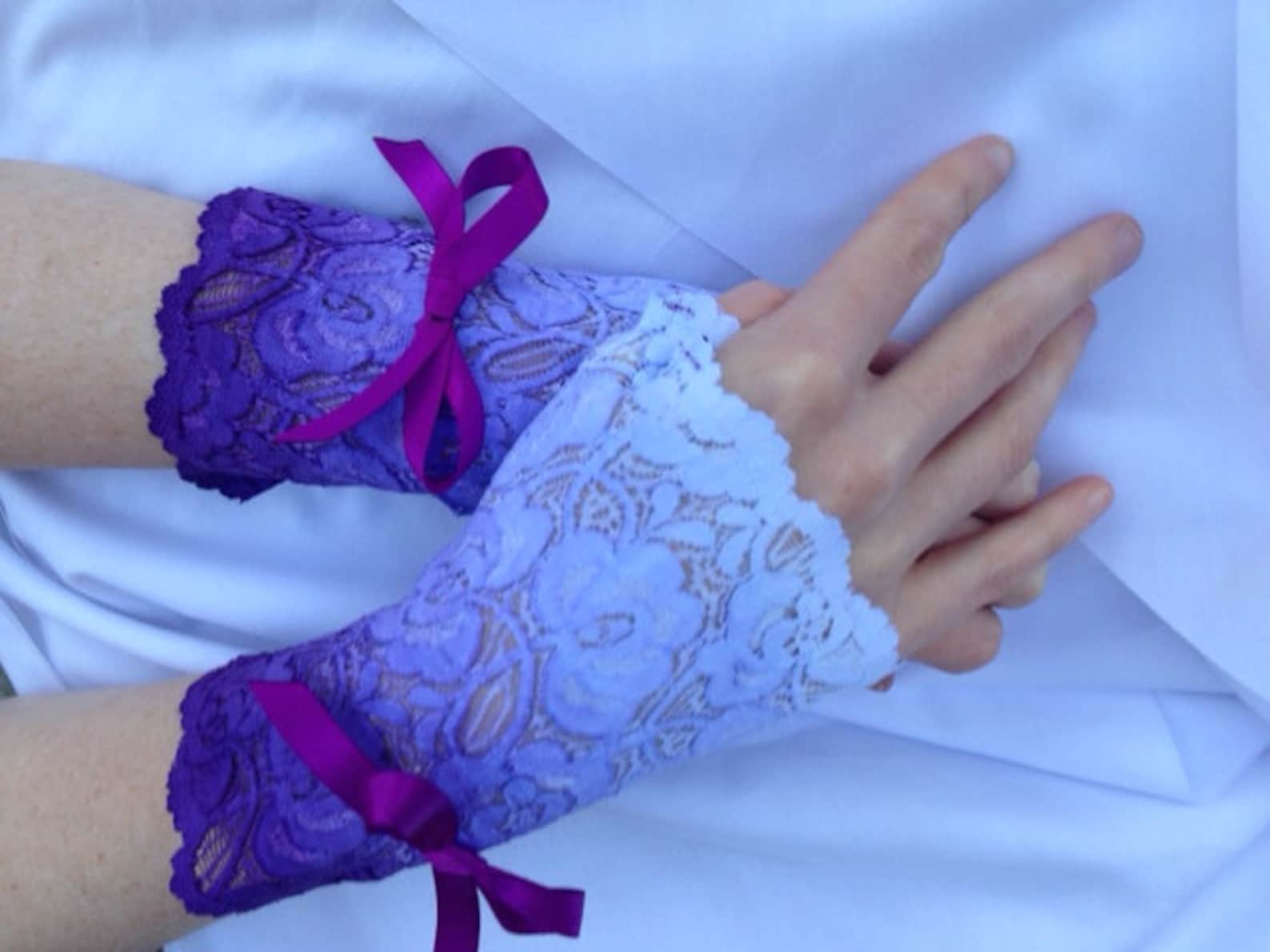 Ombre Lace Fingerless Gloves Pastel Goth Steampunk Wedding - Etsy