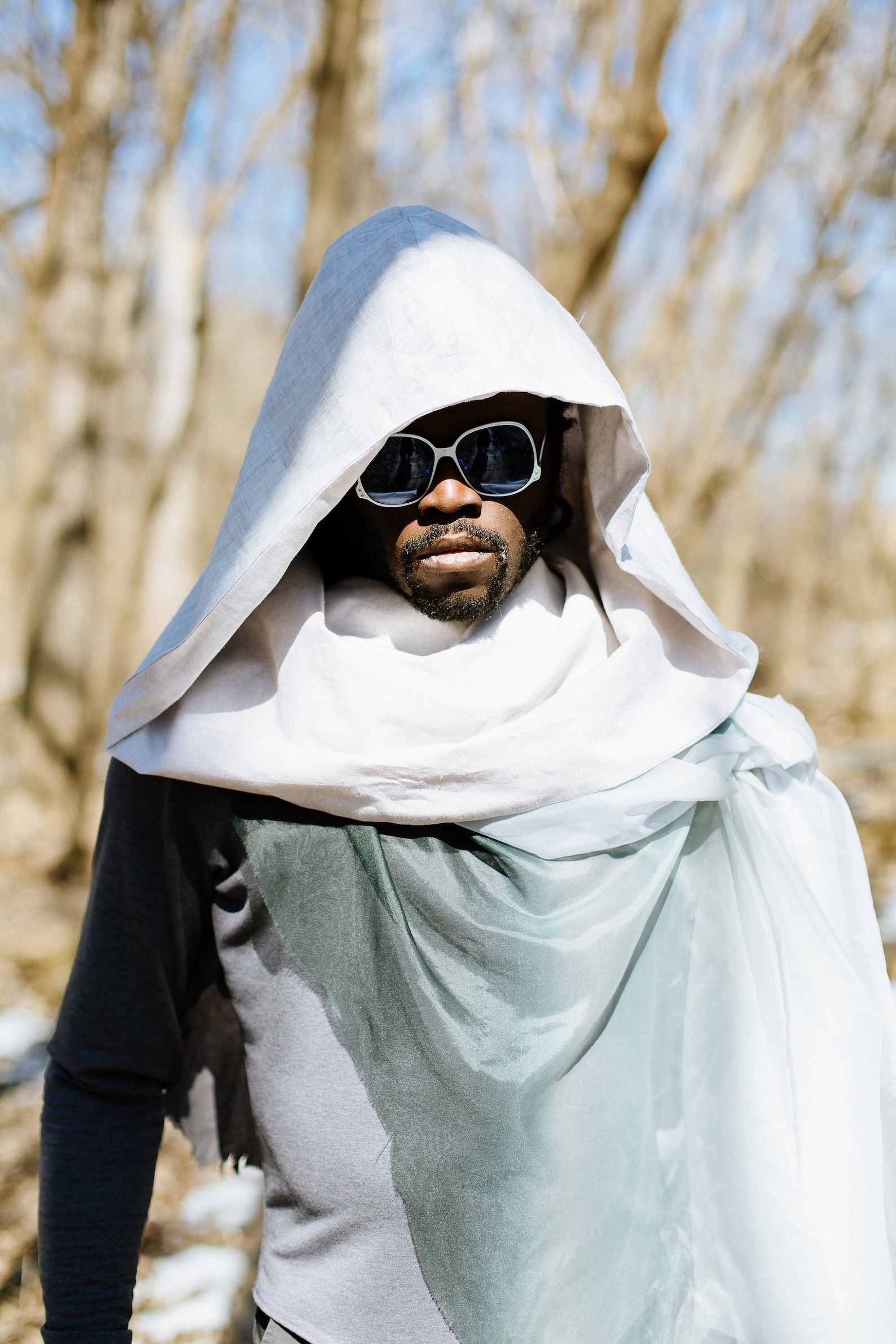 Cyberpunk Cape Cowl Hood Futuristic Clothing Dune Madmax Distressed ...