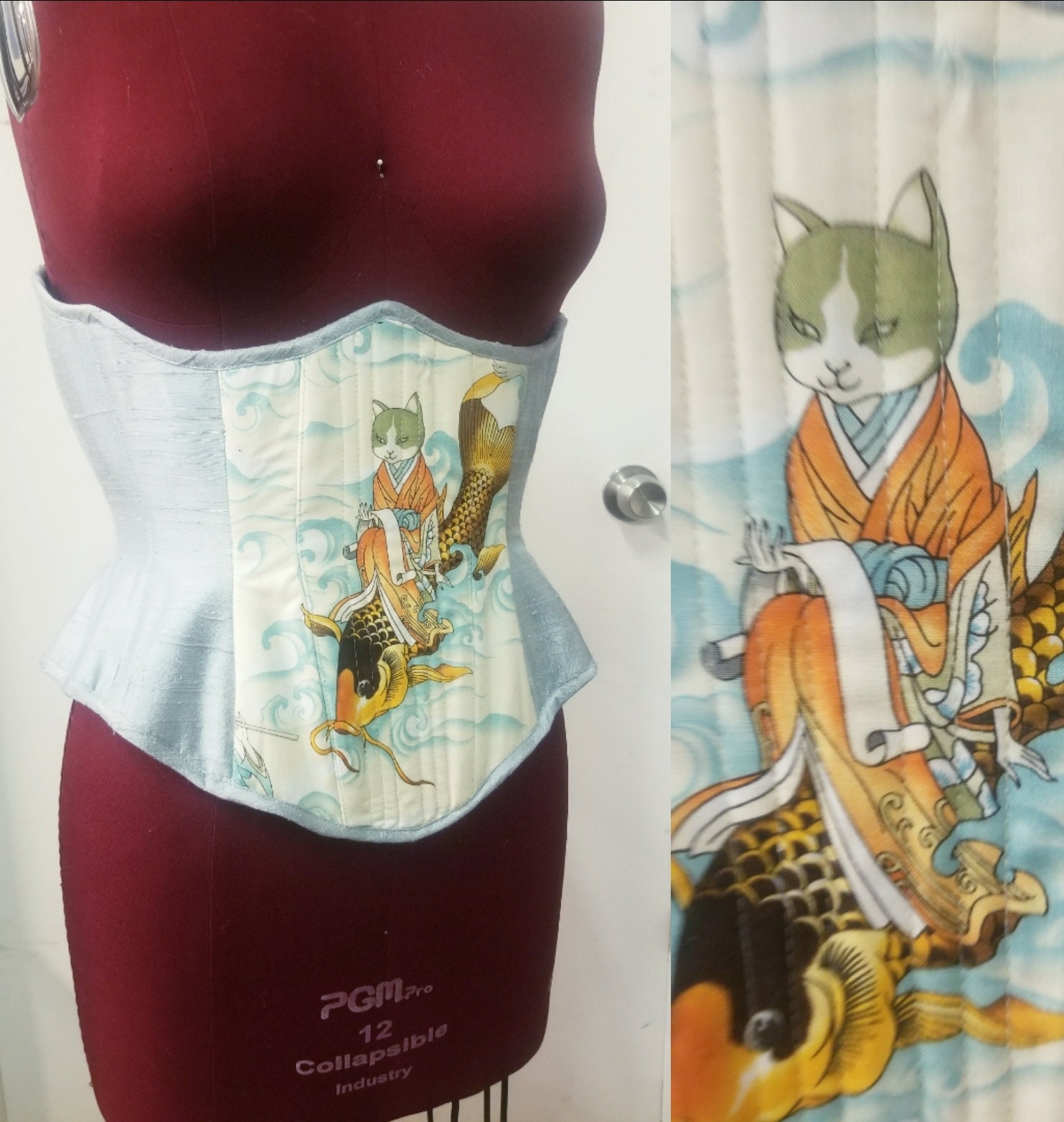 Cat Corset Victorian Steel Boned Burlesque Waist Cincher - Etsy Australia