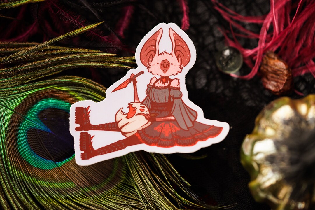 Cute Goth Girl Bat Sticker Spooky Core Gothic Lolita Large 3.5 Inches X 3.5 Inches - Etsy