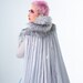 Winter Wedding Ice Viking Cape in Sheer Metallic Mesh With Faux Fur ...