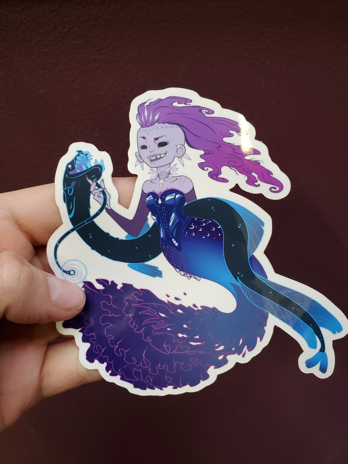 Goth Mermaid Sticker Eel Ursula Witchy Deep Sea Oilslick | Etsy