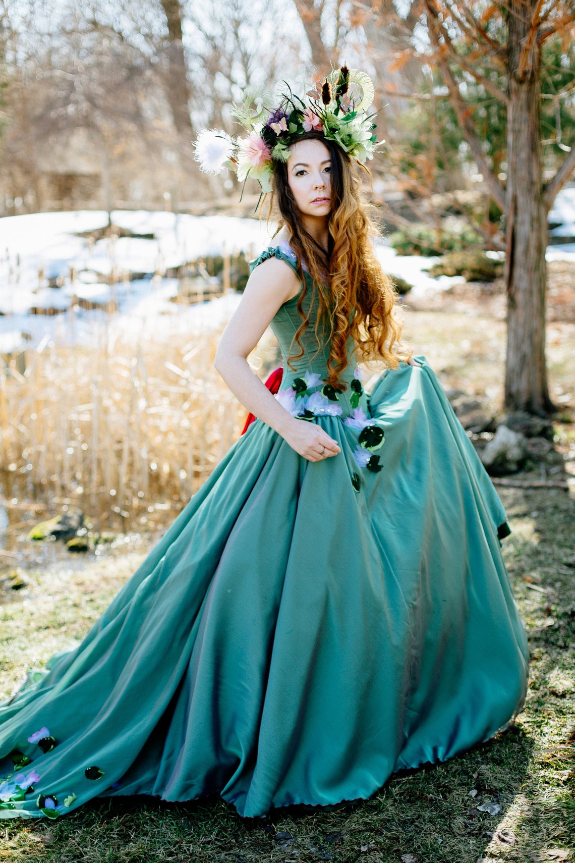 Woodland Fairy Wedding Dress Unique Bride Rustic Wedding Dress Etsy