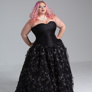 Gothic Black Princess Wedding Dress Fae Queen Mab Plus Size Alternative ...