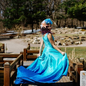 Tropical Sea Gown Beach Wedding Dress Unique Wedding Blue Ombre Wedding ...