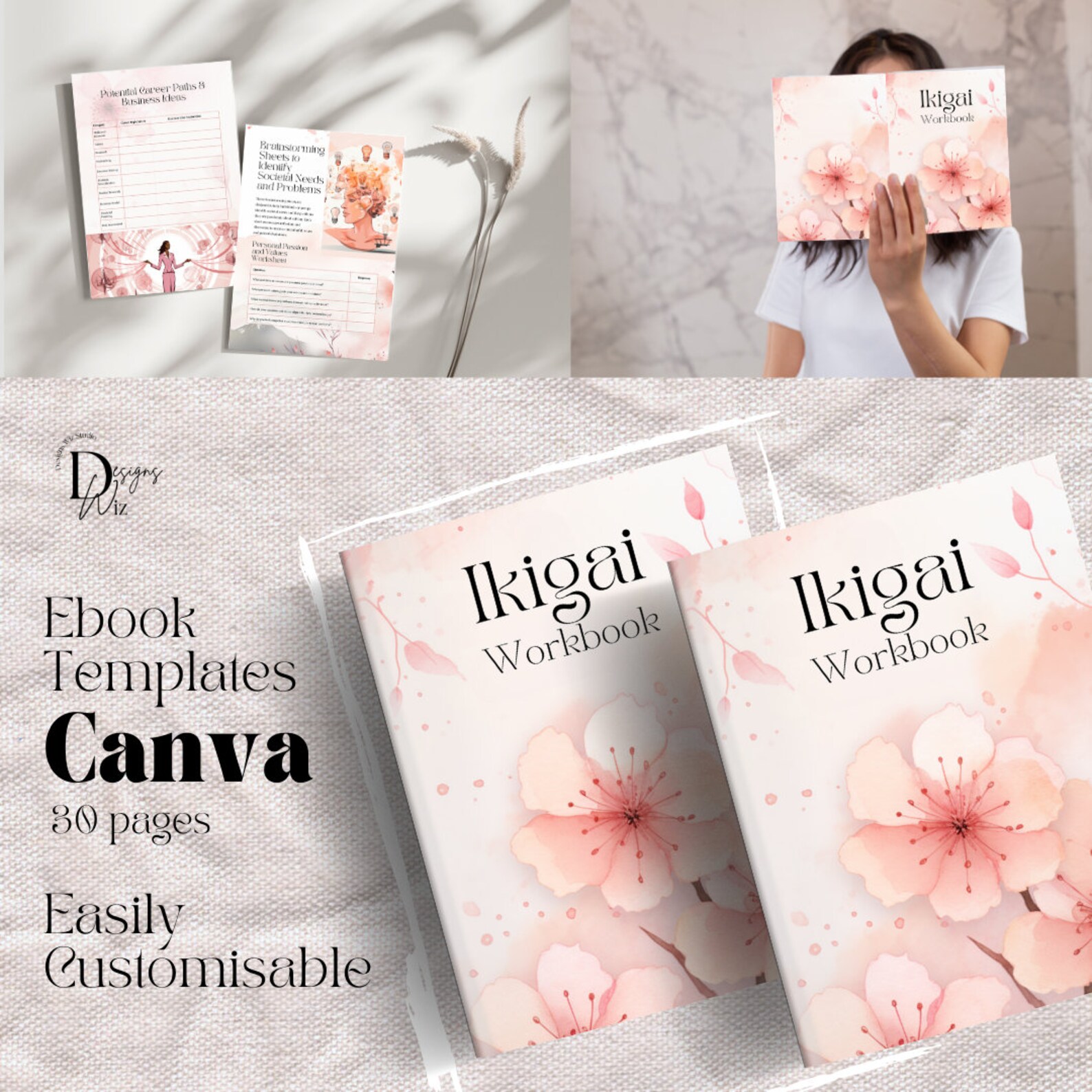 Ikigai Workbook Template Coaching Worksheet Printable Worksheets Canva ...