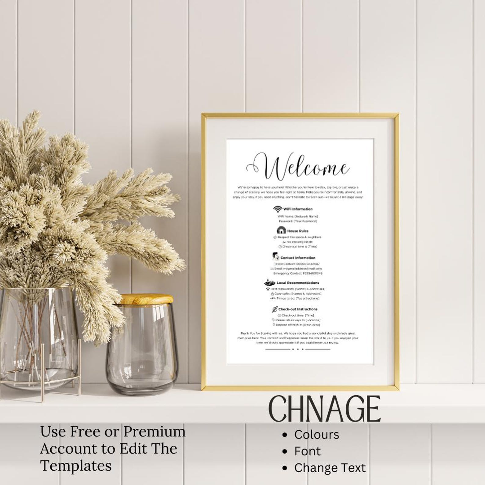 Welcome Sign for Air Bnb Welcome Sign for Hosts Welcome Poster Air BNB ...