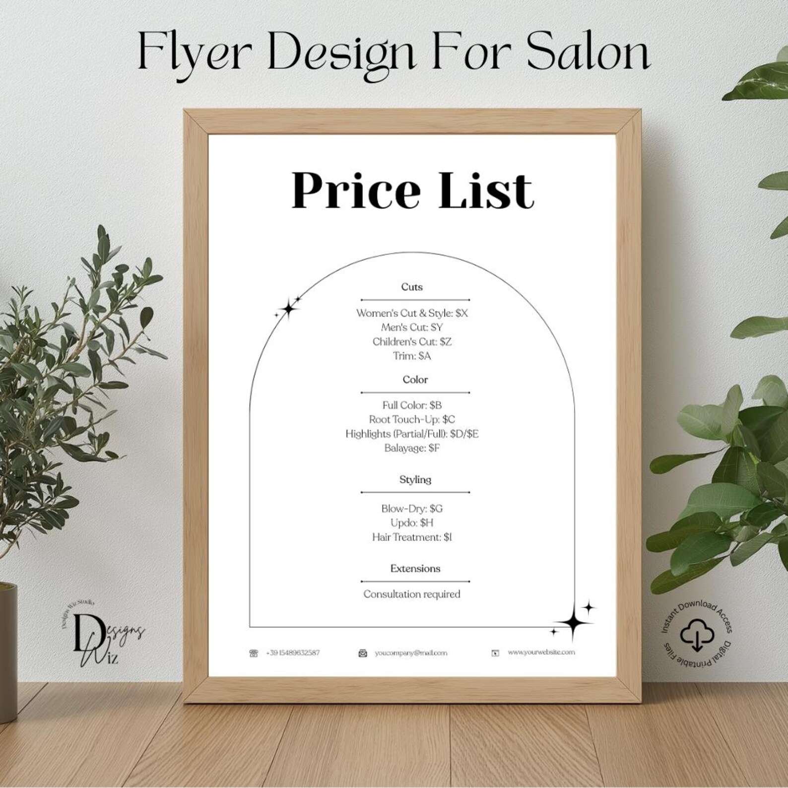 Price List Template Editable Price List Template CANVA Beauty Salon ...