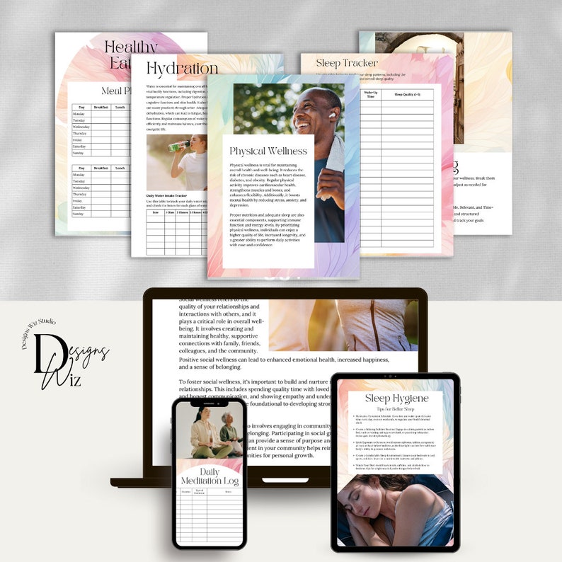 Wellness Canva Template Health and Wellness Workbook Mental Health ...