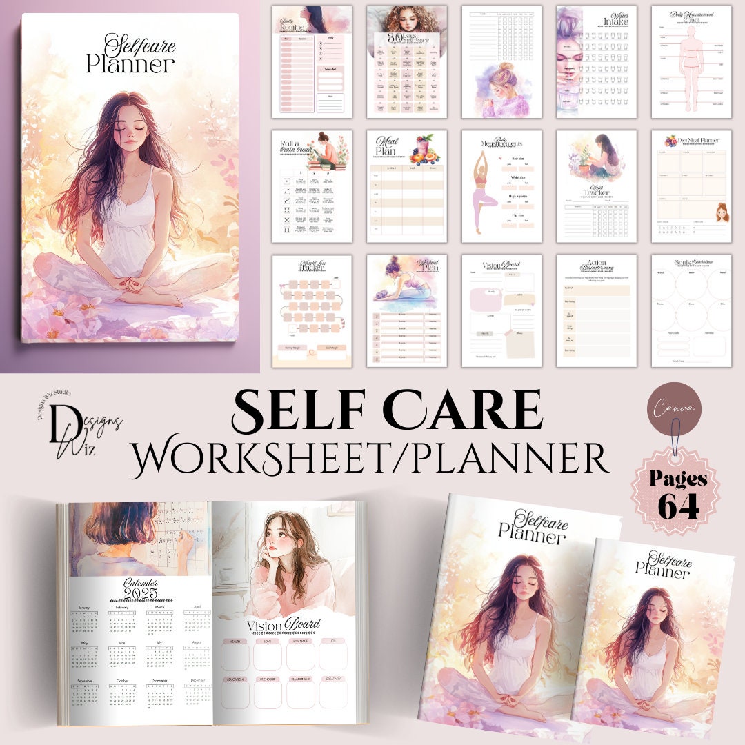 Self-care Coaching Worksheets Canva Templates Self-care Planner ...