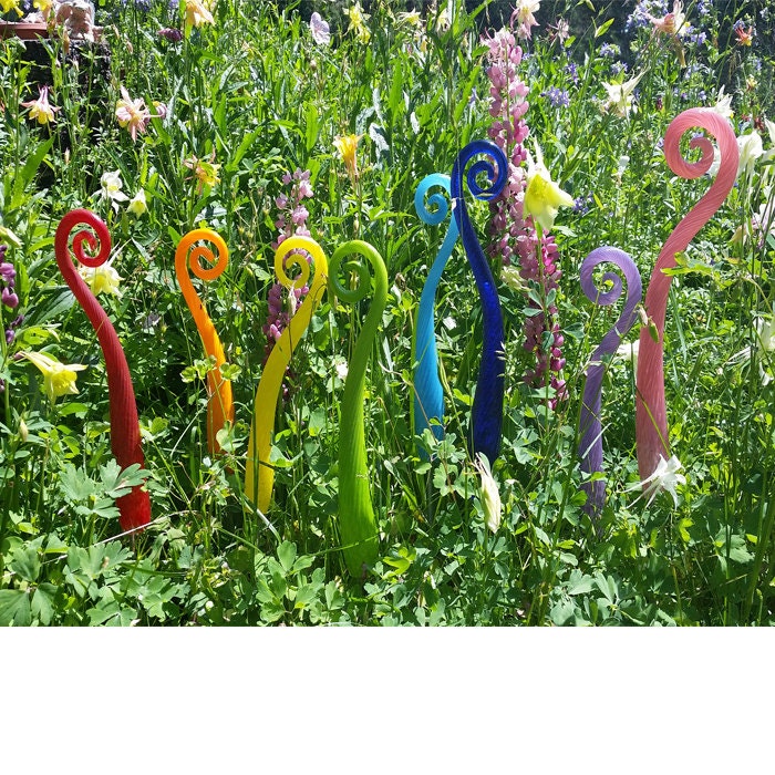 One LIME Green Blown Glass Fiddle Stix 17 Inch Fiddle Head - Etsy