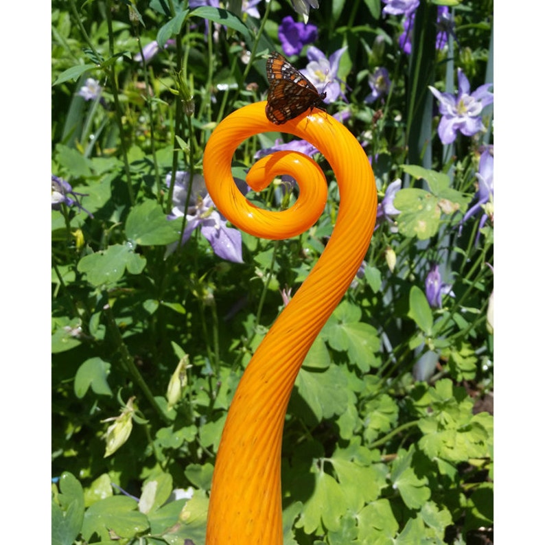 One LIME Green Blown Glass Fiddle Stix 17 Inch Fiddle Head - Etsy