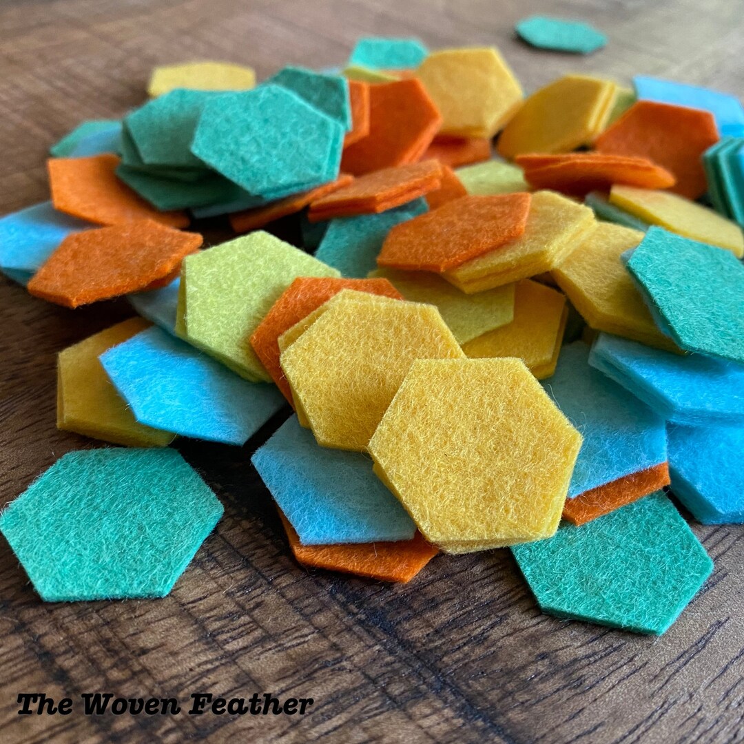 160 Wool Felt Diecut Hexagons - Multicolor Brights - 1/2 Inch - Etsy