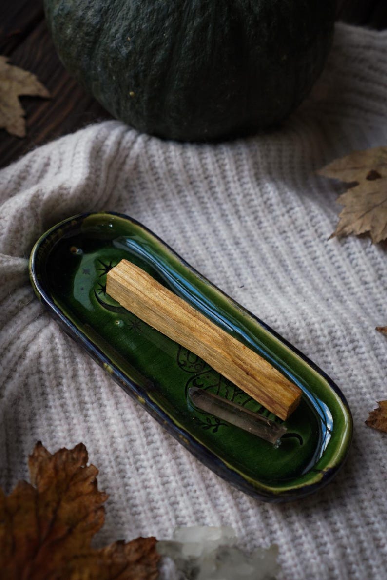 Ceramic Snake Dish: Green Altar Tray, Handmade Decor - Etsy
