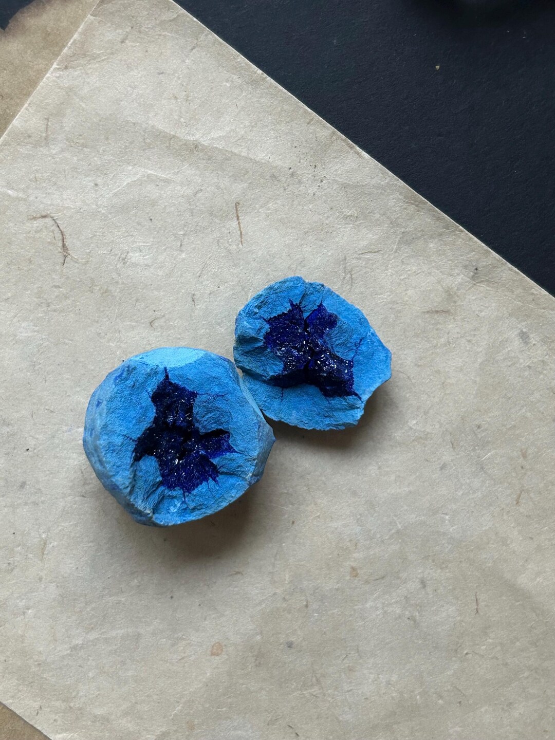 Rare Azurite Geode Stunning Deep Blue Crystals Unique Collectors Piece ...