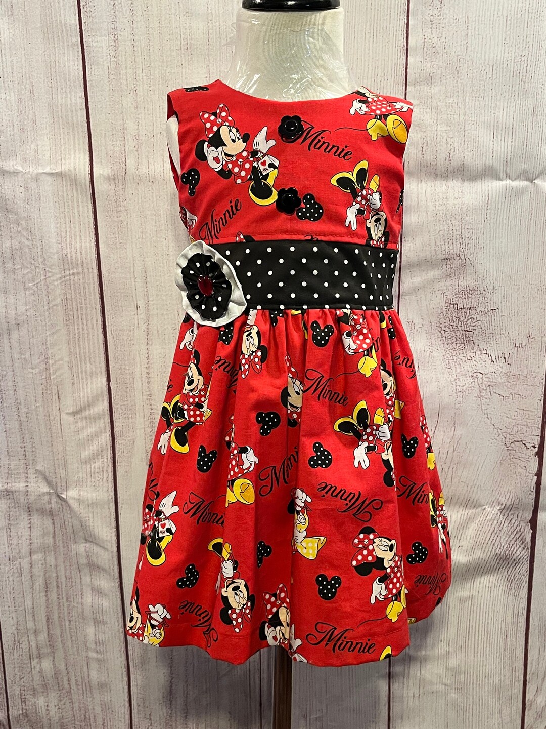 Minnie Mouse Party Dress, Children Party Dress, Minnie Mouse Fabric ...