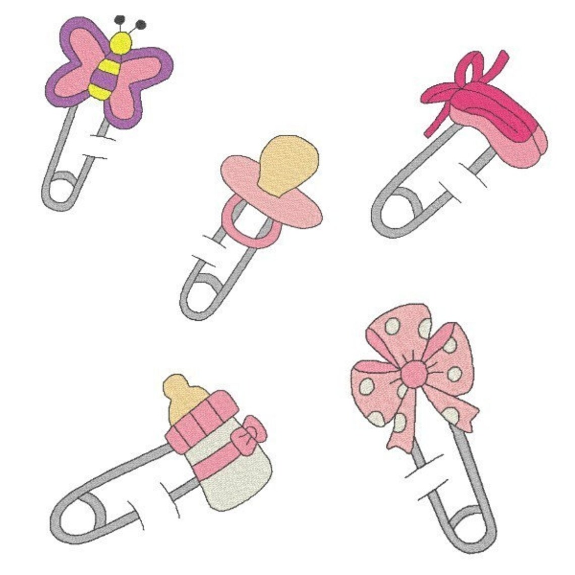 Instant Download Embroidery Designs Baby Girl Pins Machine - Etsy