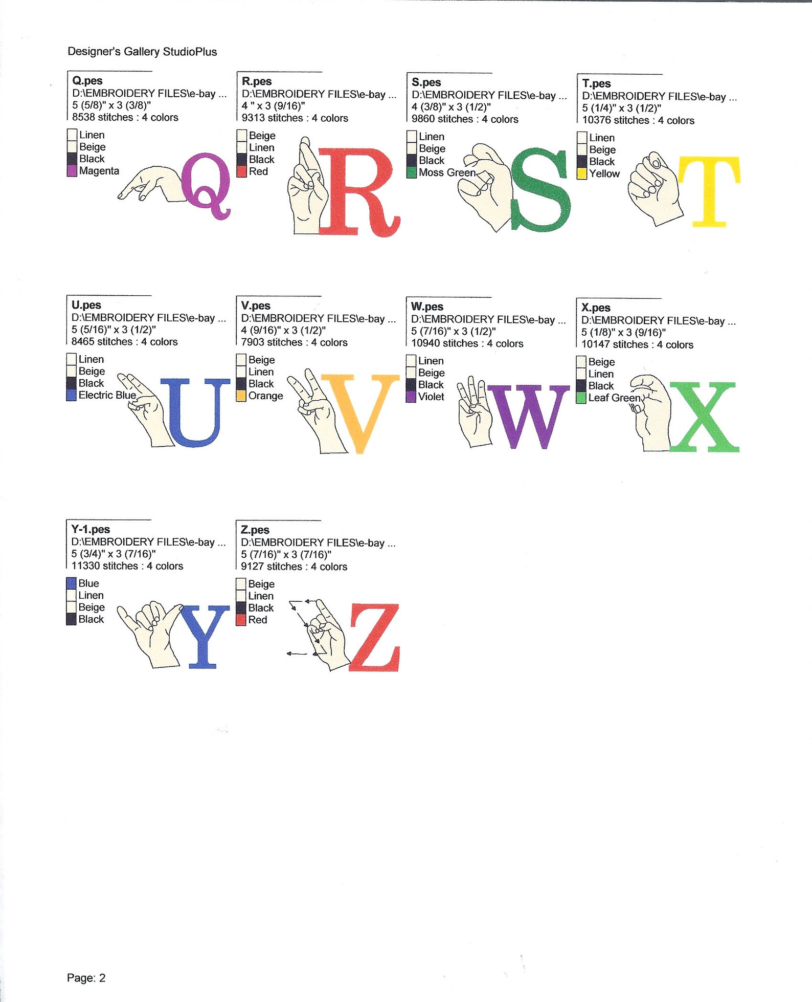 Sign Language Alphabets Machine, Instant Downloads, Alphabet Embroidery ...