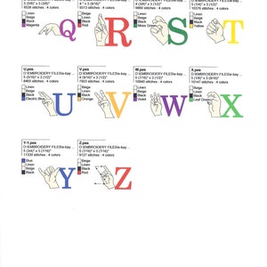 Sign Language Alphabets Machine, Instant Downloads, Alphabet Embroidery ...