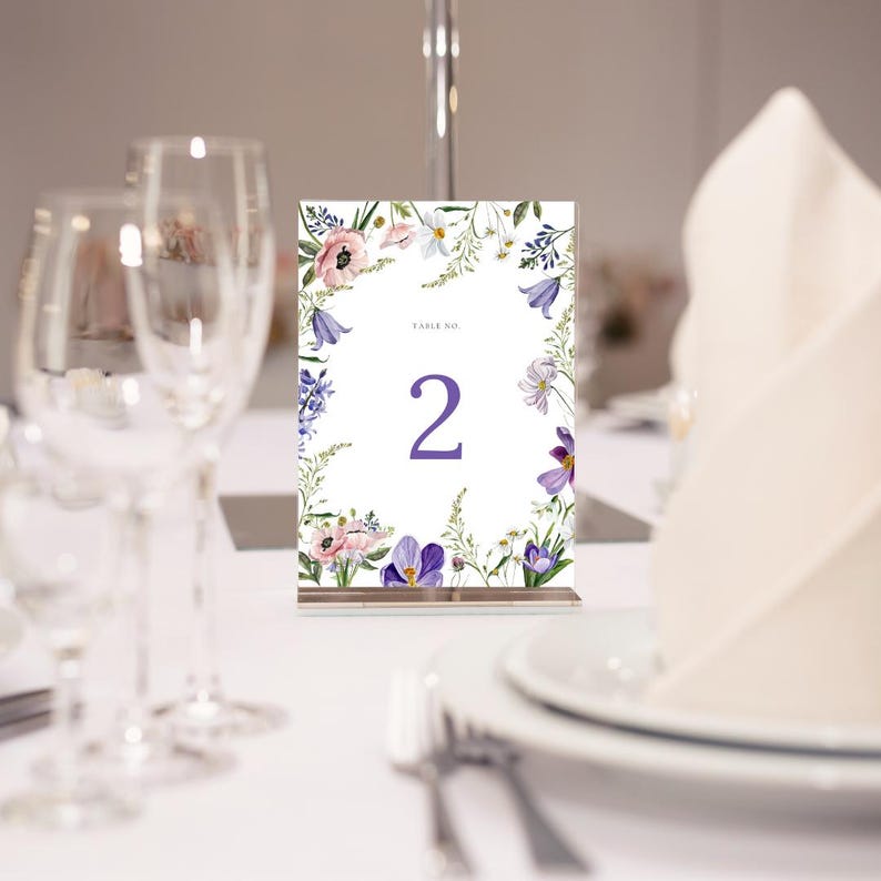 Floral Border Table Number Template - Etsy