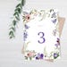 Floral Border Table Number Template - Etsy