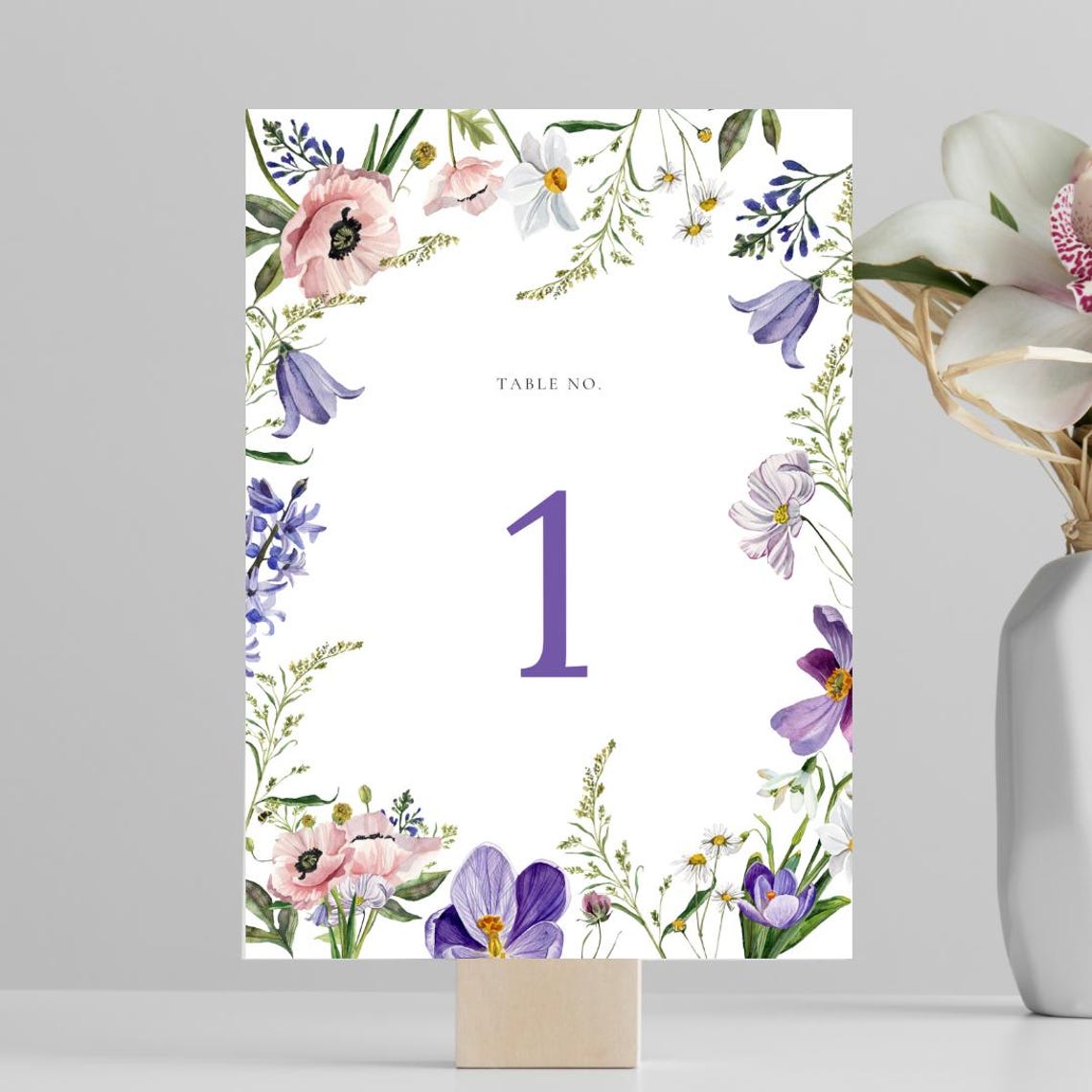 Floral Border Table Number Template - Etsy