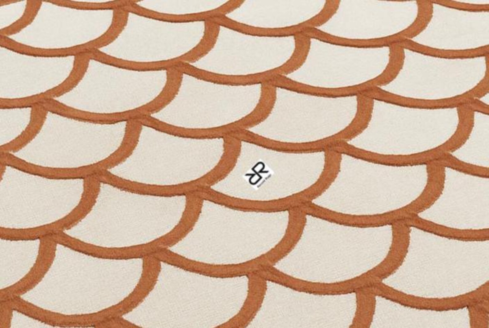 Hand Tufted Scallop Rug Beige Green | Modern Mermaid Scale Carpet ...