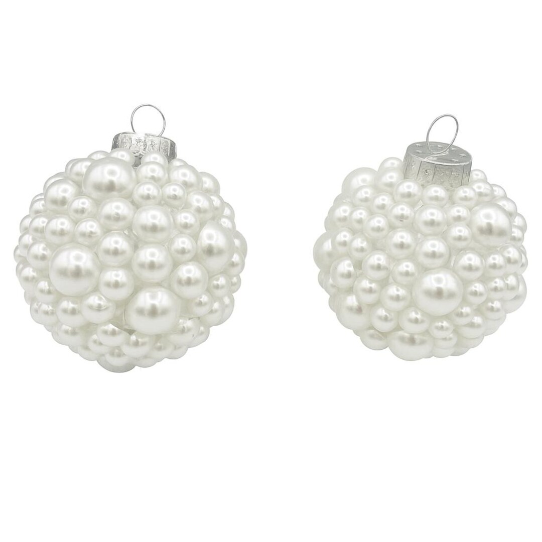 Pearl Christmas Ornaments Elegant White Pearl Holiday Tree Décor ...
