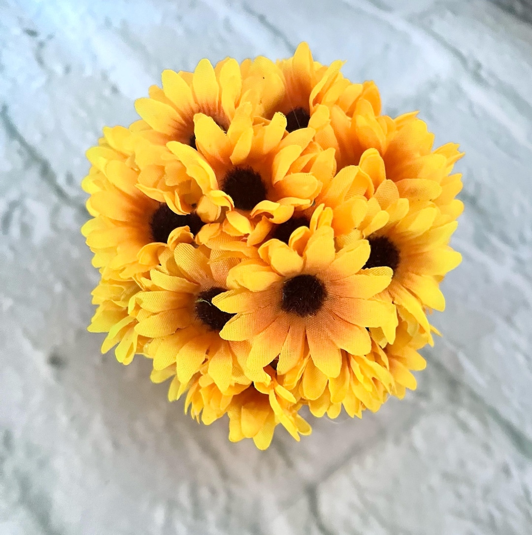 Mini Sunflower Ball – Rustic Farmhouse Bowl Filler, Baseball Size ...