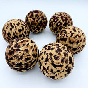 Leopard Print Fabric Wrapped Balls- Bowl Filler Set- Decorative Balls ...