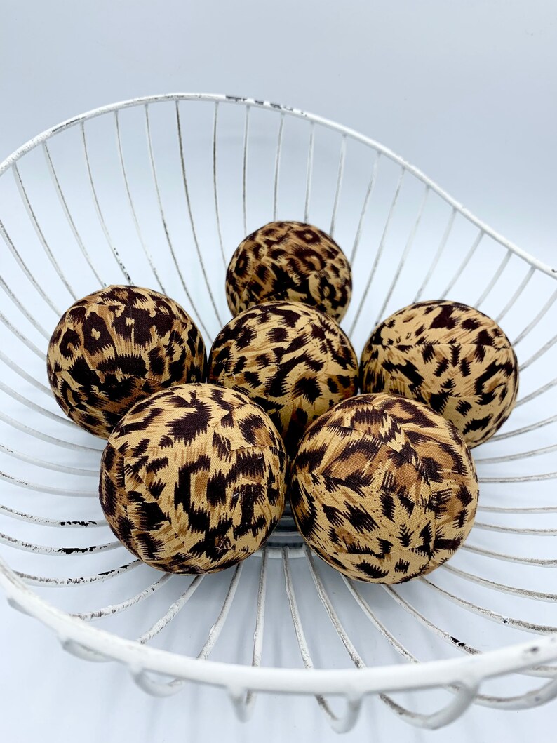 Leopard Print Fabric Wrapped Balls Bowl Filler Set - Etsy